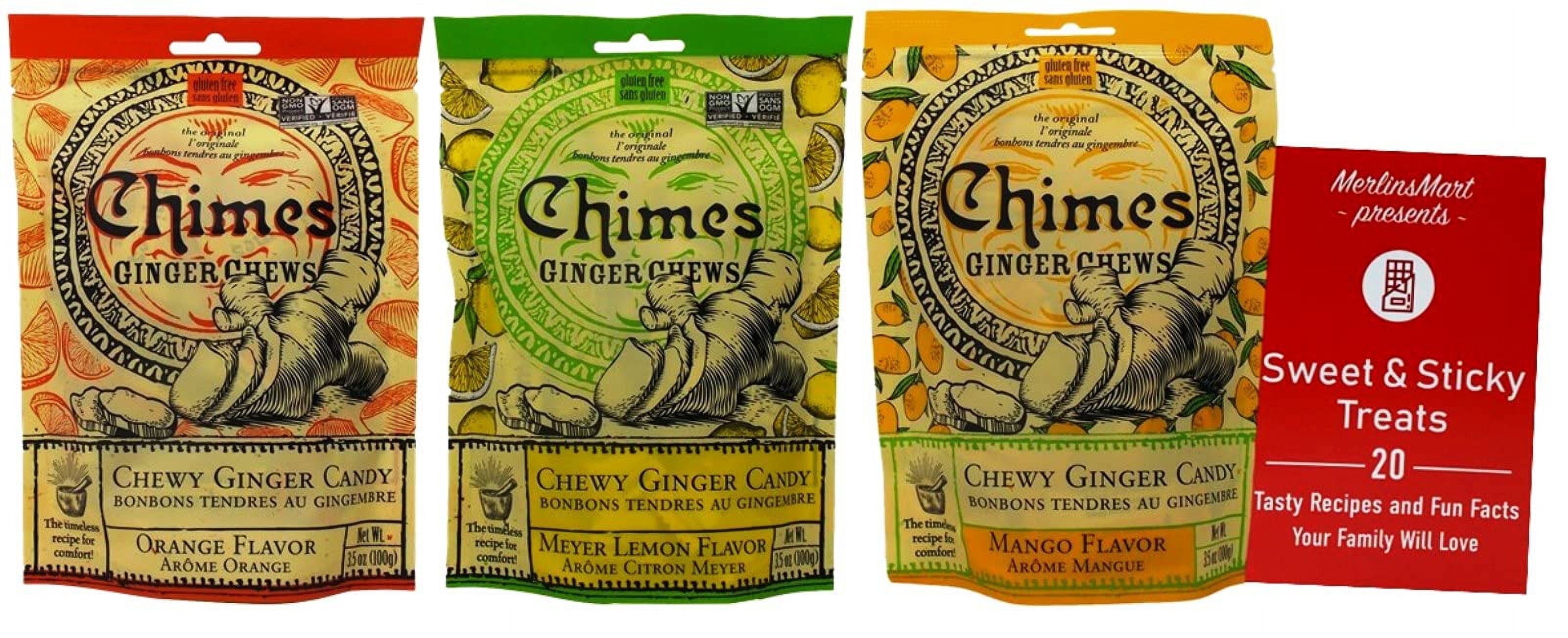 Chimes Ginger Chews 3 Flavor Variety (1) each: Orange, Meyer Lemon ...