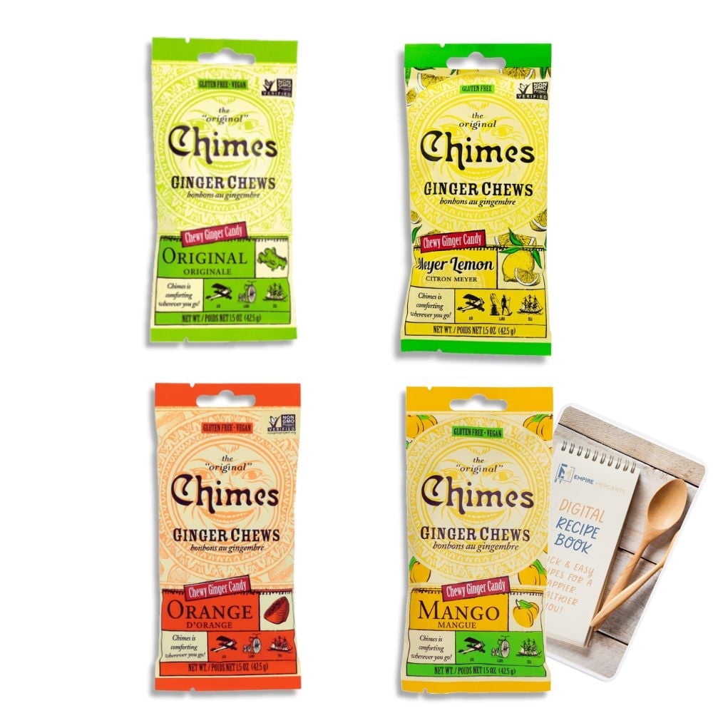 Chimes Ginger Chews Variety Pack of 4 Bundle with Empire Mercante ...