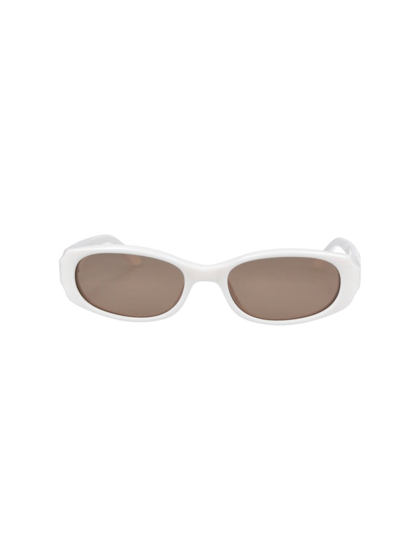 Chimi Men's White Note Narrow Oval Polarized Sunglasses White - Walmart.com