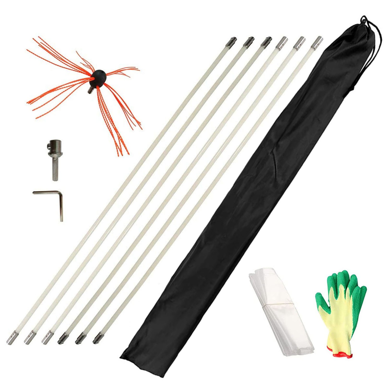 Chimney Brush Kit 4/6/8M Long, Chimney Sweep Kit, 6m - Walmart.com