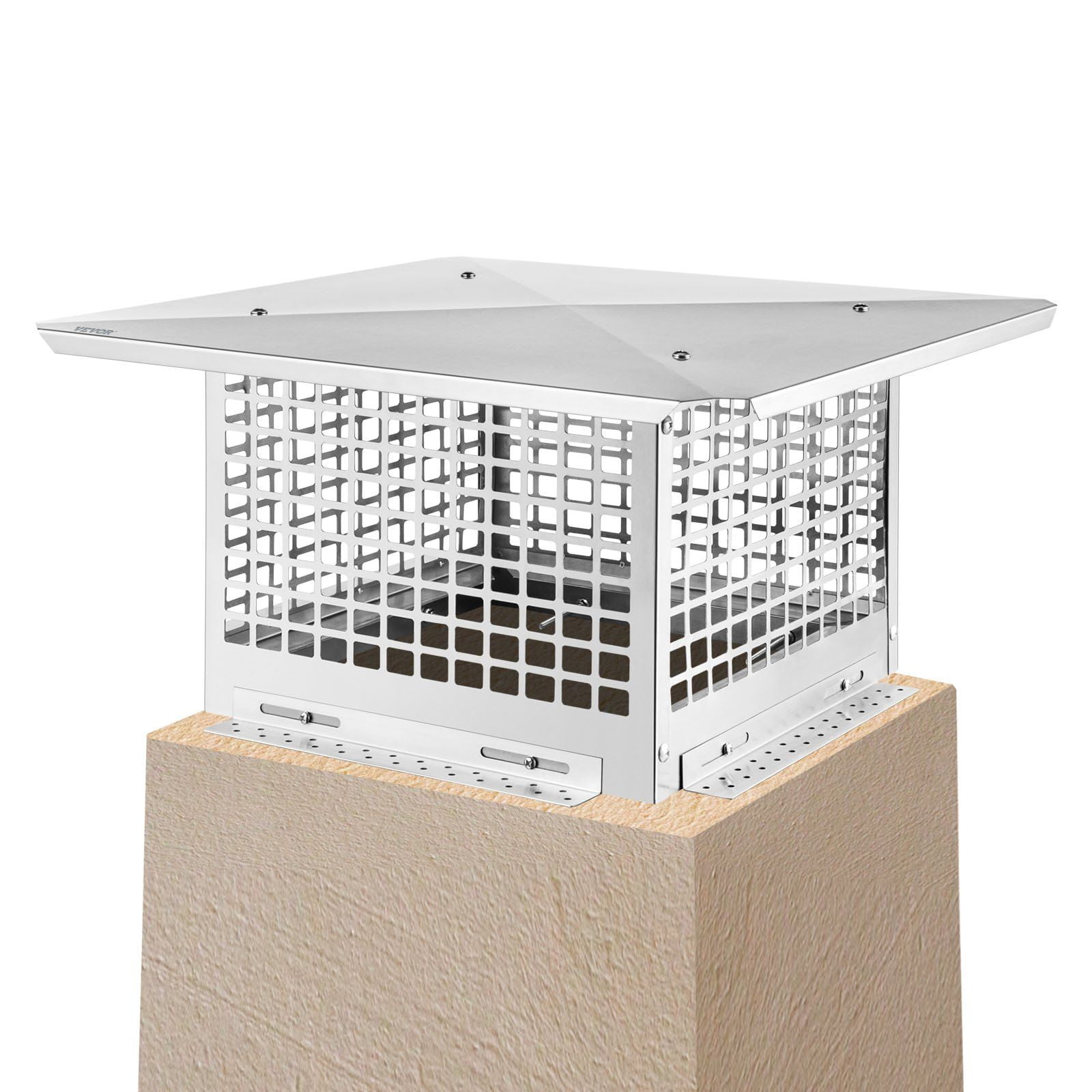 Chimney Cap, 13" x 13" Flue Caps, 304 Stainless Steel Fireplace Chimney ...