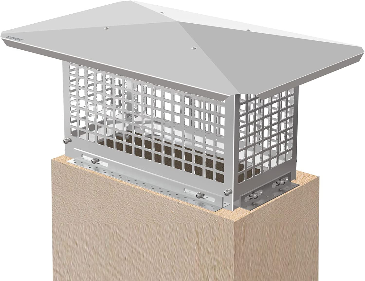 Chimney Cap, 8" x 17" Flue Caps, 304 Stainless Steel Fireplace Chimney ...