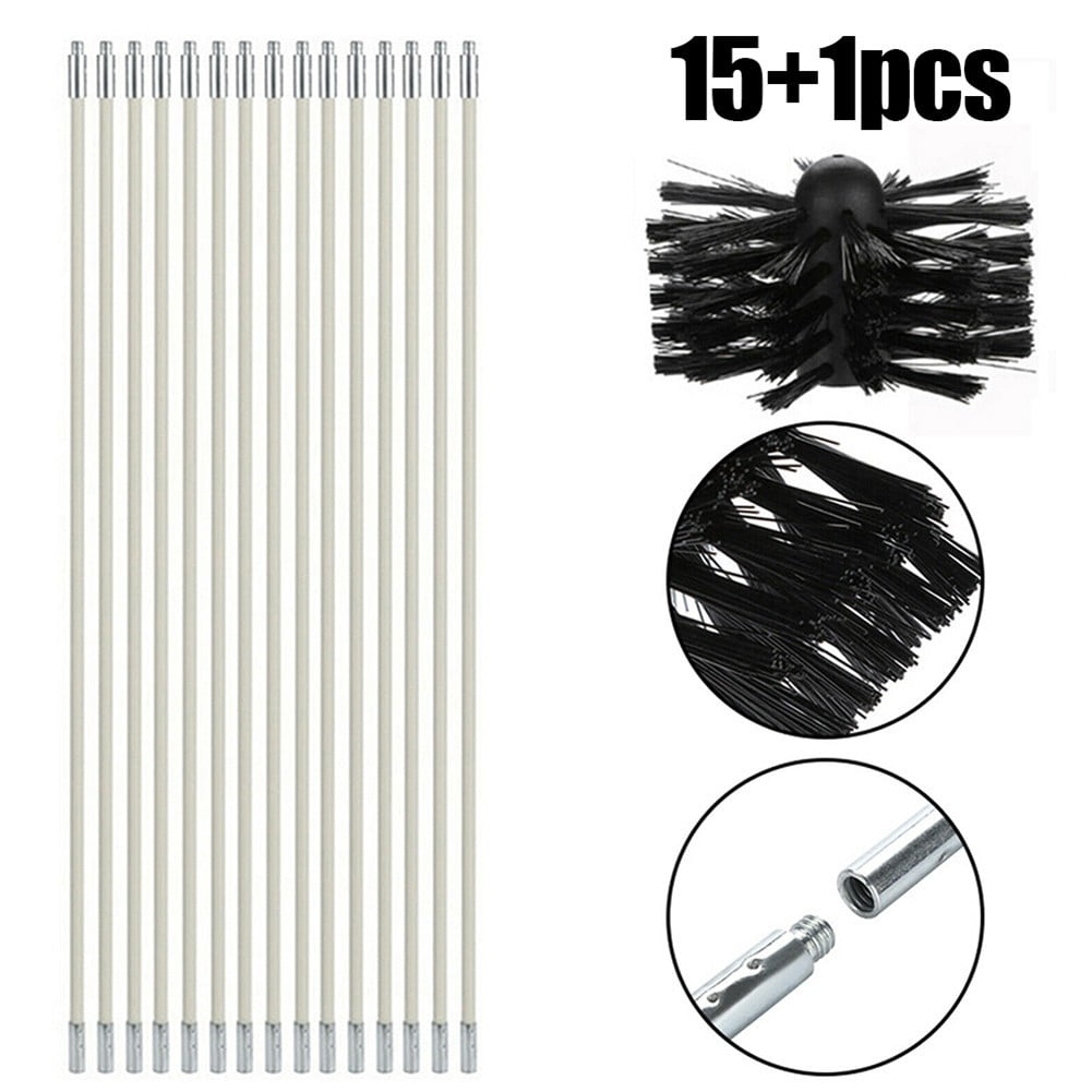 Chimney Cleaner Kit Fireplace Maintenance Swivel Brush for Flexible ...