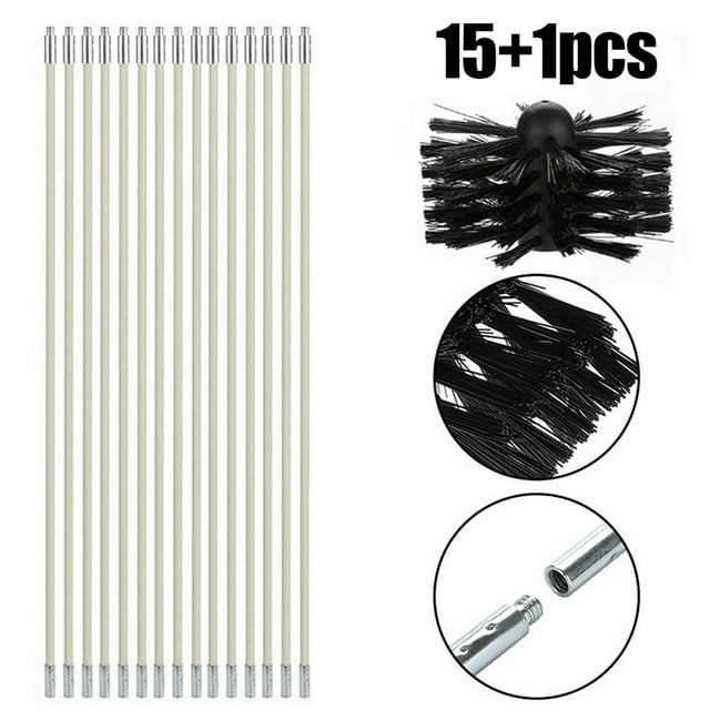 Chimney Cleaner Kit Fireplace Maintenance Swivel Brush for Flexible ...
