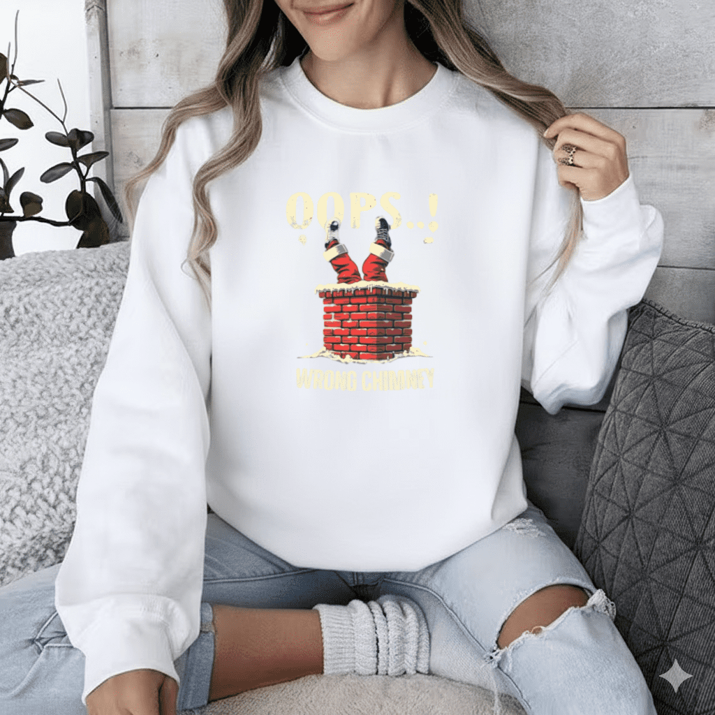 Chimney Funny Christmas Gift Festive Hat Stuck In Chimney Humor ...