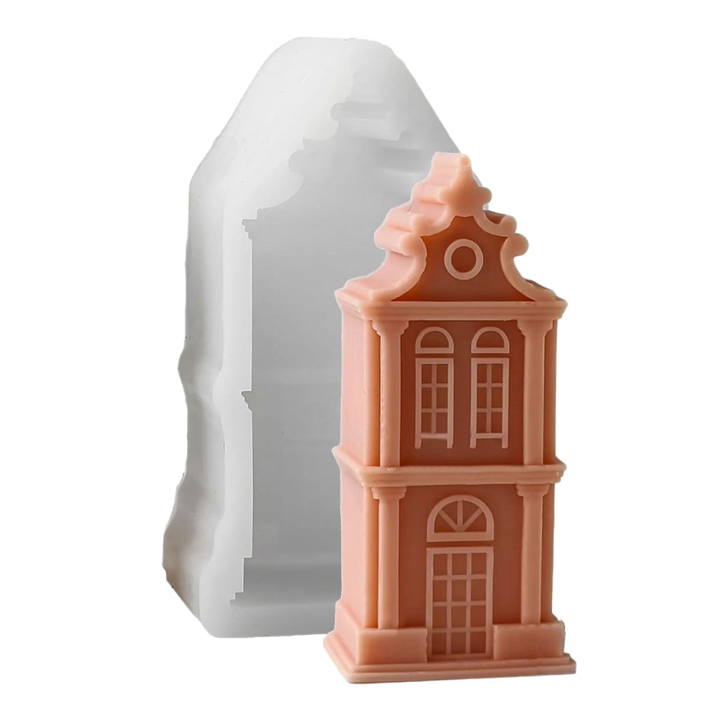 Chimney House Silicone Mould Epoxy Resin Molds Candle Molds Plasters ...