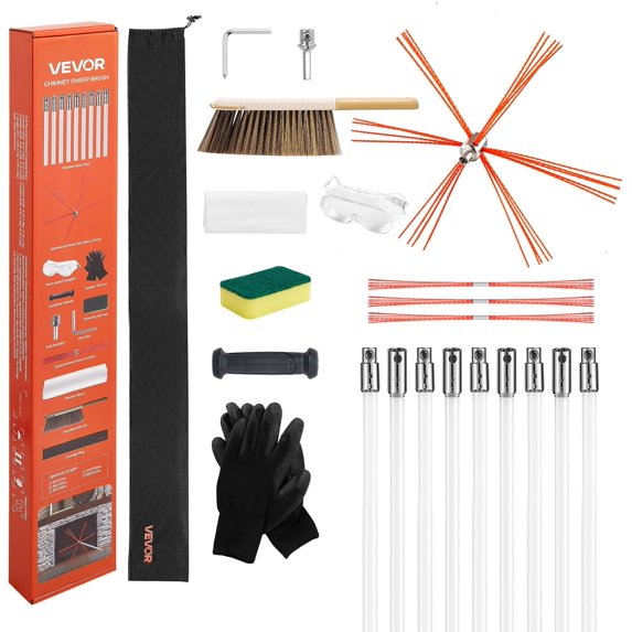 Chimney Sweep Kit, 30 ft Maximum Extendable Length Chimney Sweep ...