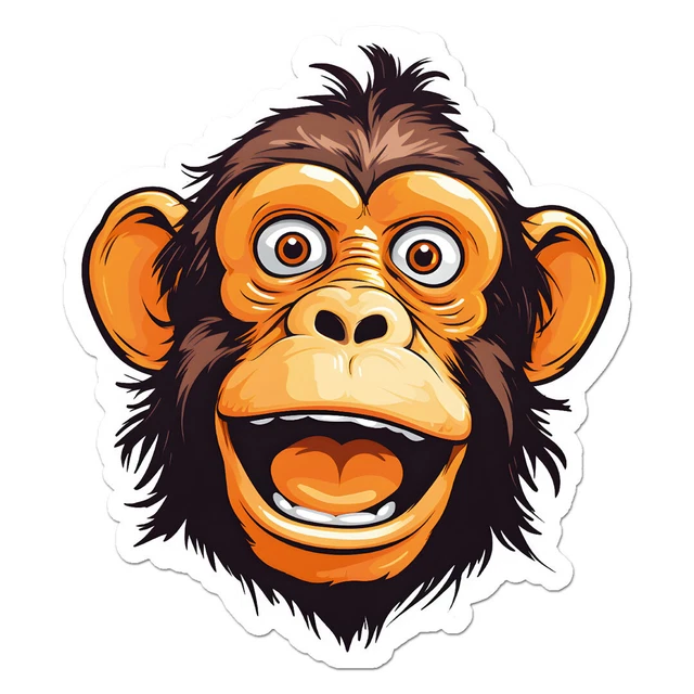 Chimp Chimpanzee Sticker Phone Decal Water Bottle Stickers Car Decals ...