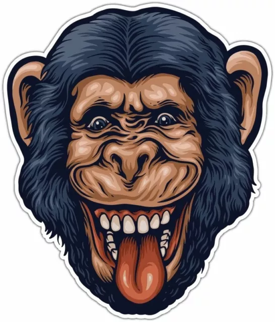 Chimp Head Chimpanzee Ape Happy Face Car Window Stickerphone Decal ...