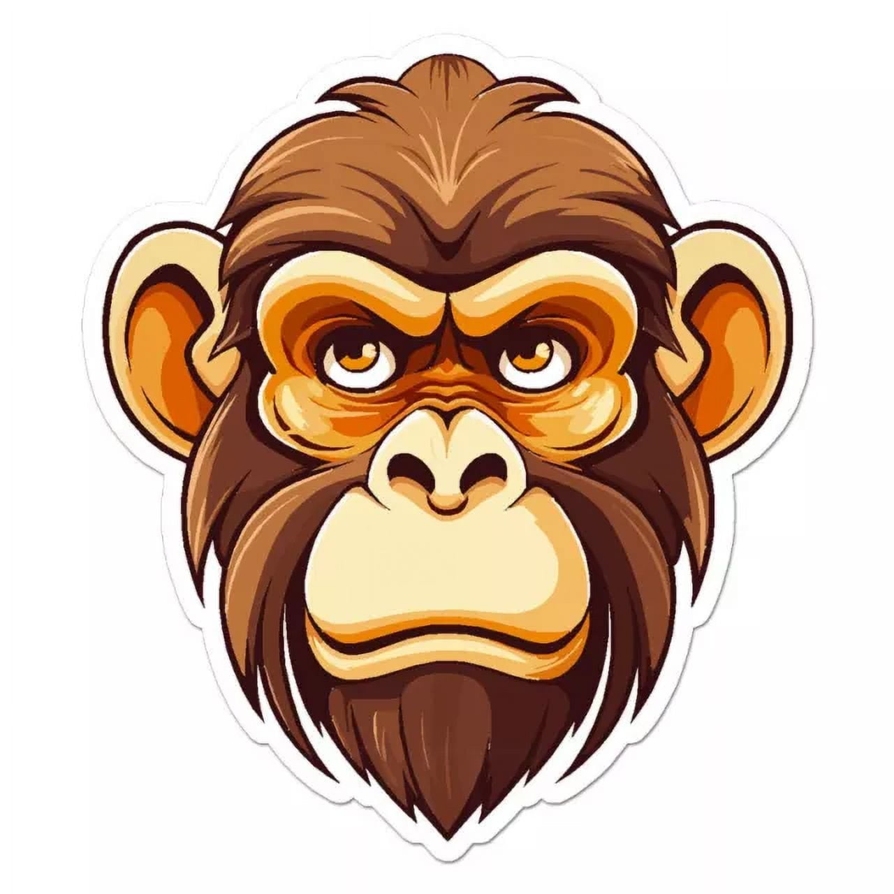 Chimp Monkey Gorilla Sticker Indoor Outdoor Phone Decal Water Bottle ...