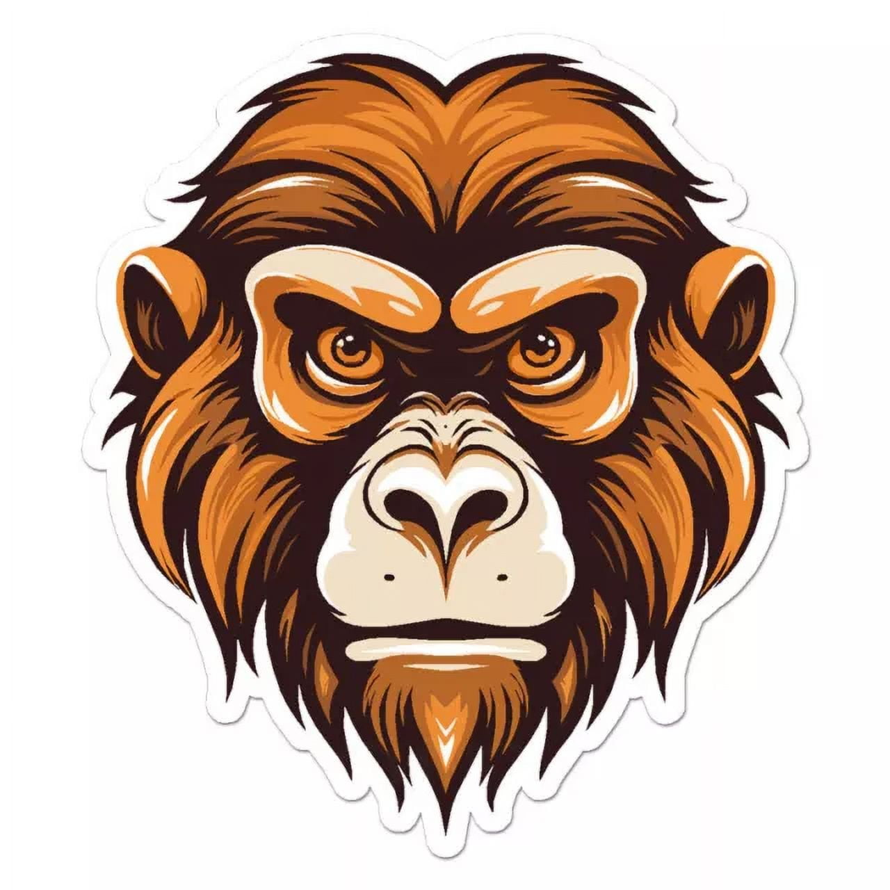 Chimp Monkey Gorilla Sticker Indoor Outdoor Phone Decal Water Bottle ...