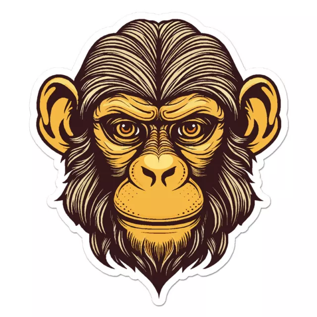 Chimp Monkey Gorilla Sticker Indoor Outdoor Phone Decal Water Bottle ...