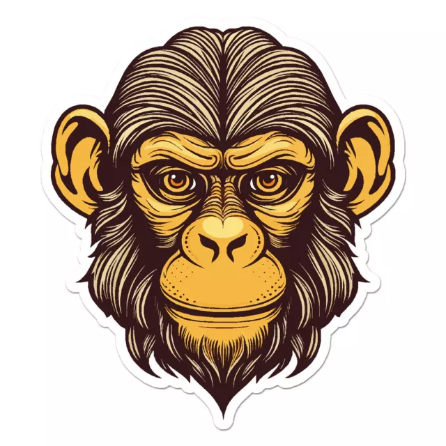 Chimp Monkey Gorilla Sticker Phone Decal Water Bottle Stickers Car ...