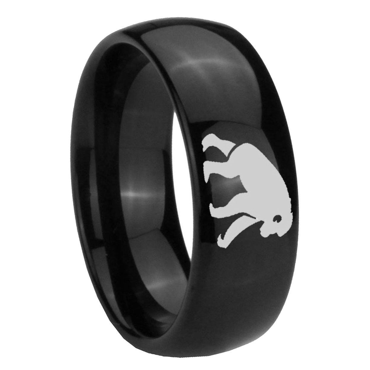 Chimpanzee 8MM Black High Polish Dome Tungsten Men Ring - Walmart.com