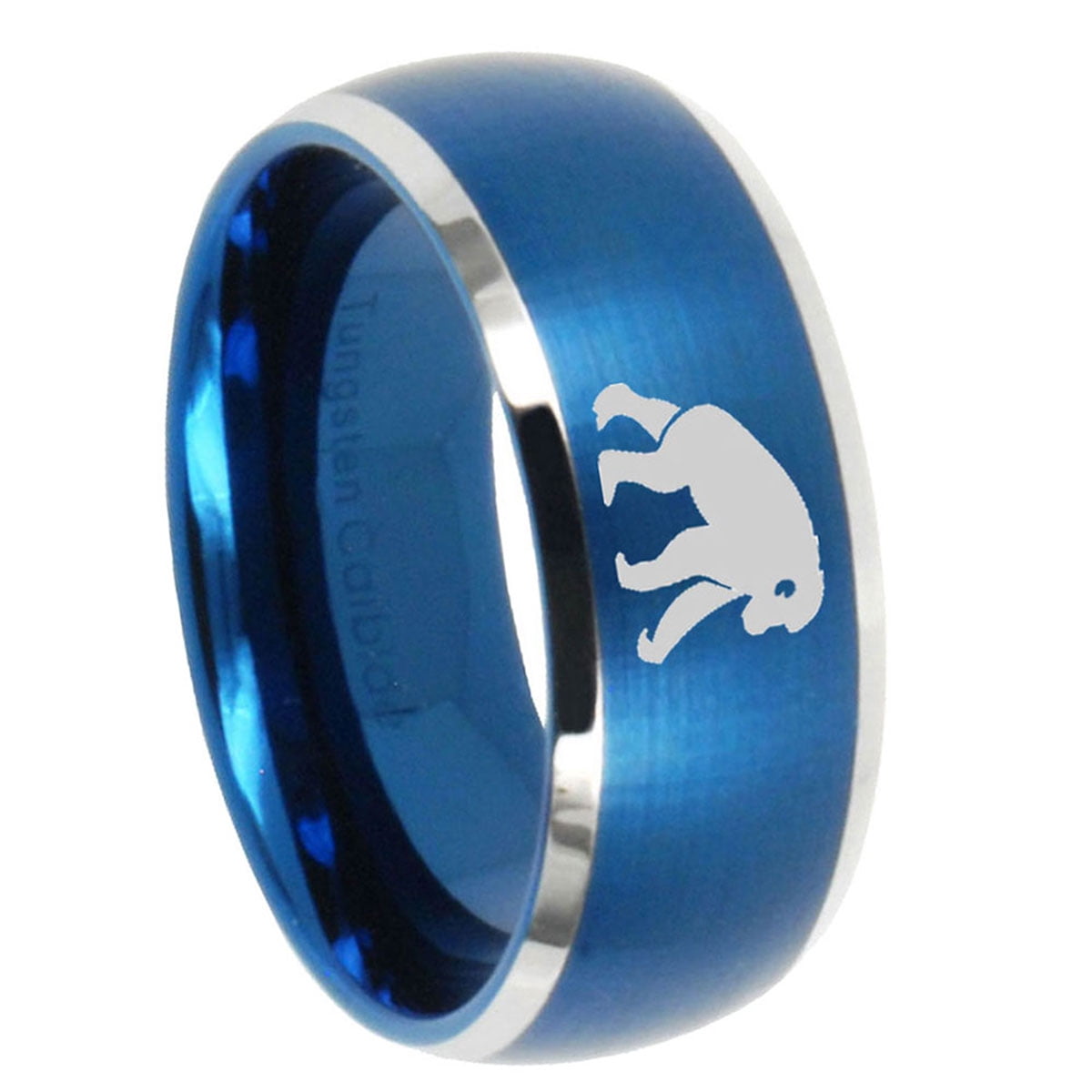 Chimpanzee 8MM Dome Brushed Finish Blue Tungsten Men Ring - Walmart.com