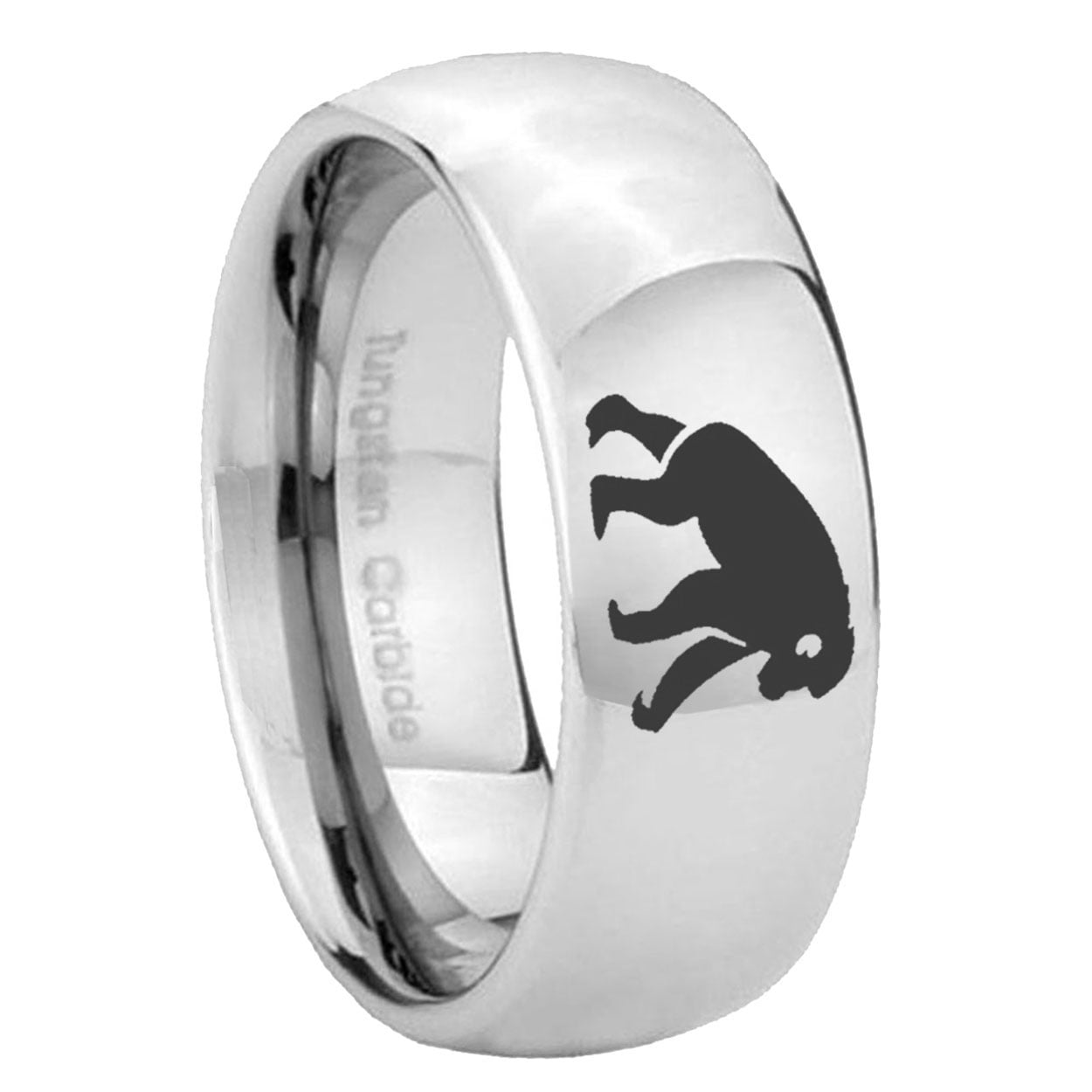 Chimpanzee 8MM Gray High Polish Dome Tungsten Men Ring - Walmart.com