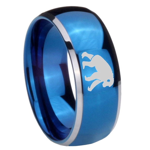 Chimpanzee 8MM Polished Blue 2 Tone Dome Tungsten Men Ring - Walmart.com