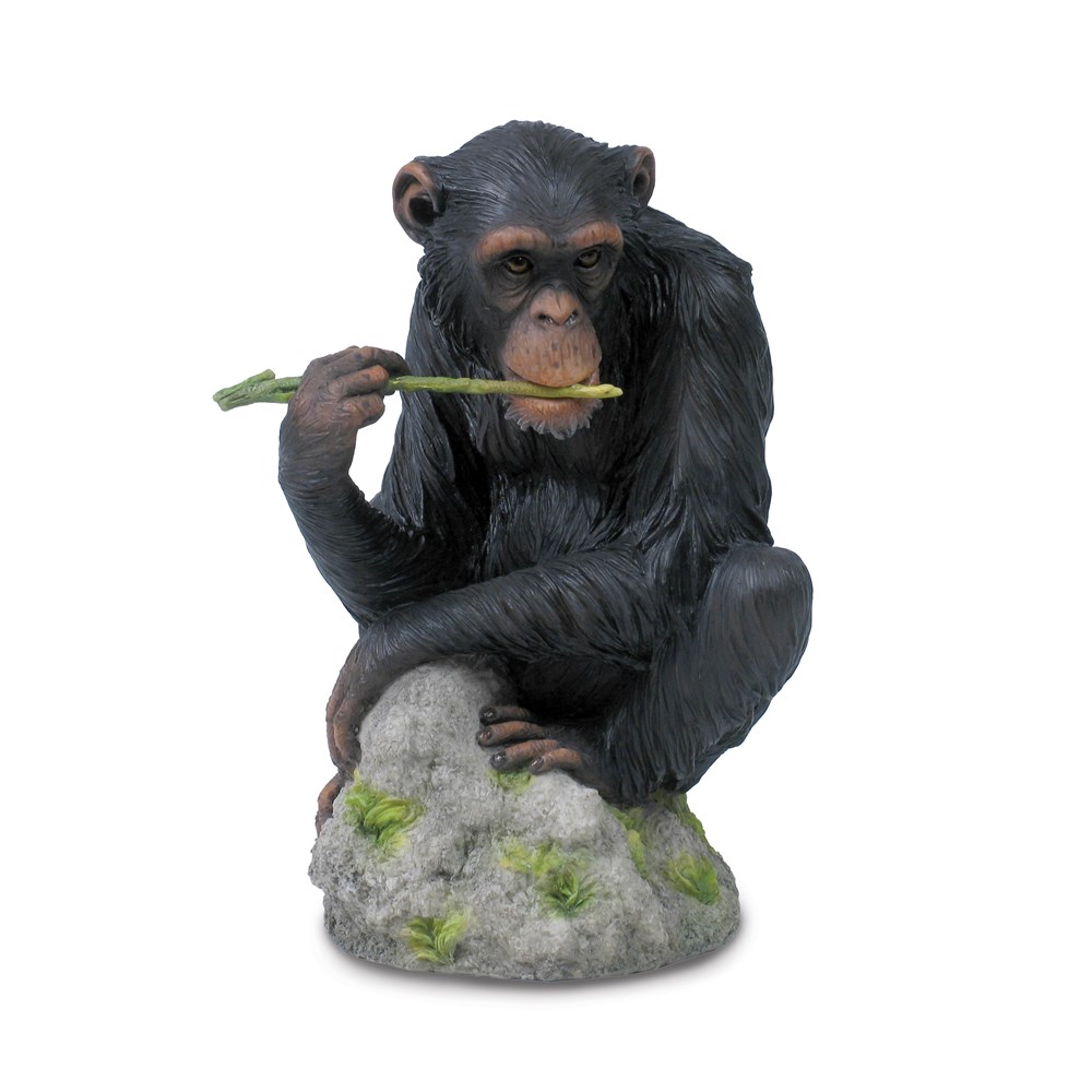 Finest Gold Chimpanzee Chewing Branch Sculpture - Walmart.com
