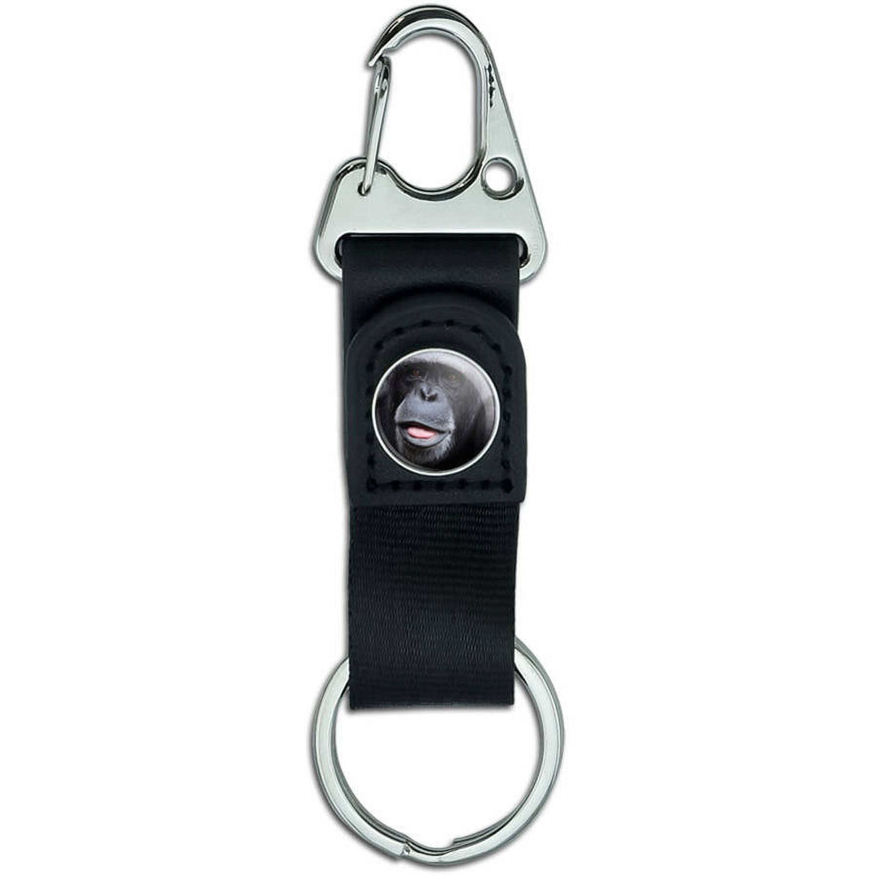 Chimpanzee Chimp, Ape Monkey Belt Clip On Carabiner Leather Keychain ...