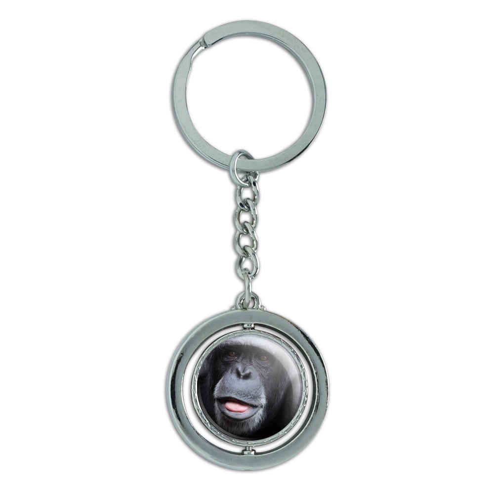 Chimpanzee Chimp Ape Monkey Spinning Circle Metal Keychain - Walmart.com