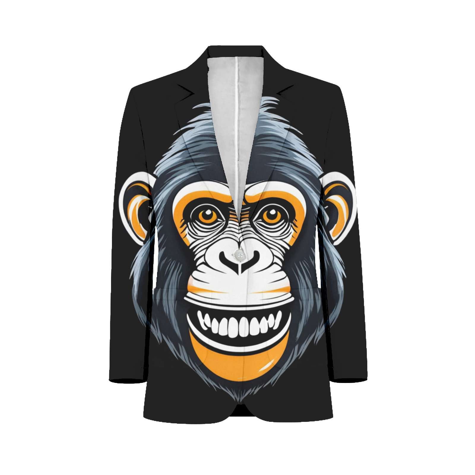Chimpanzee Face Art Print Customized Men's Suits full man Shawl Collar ...