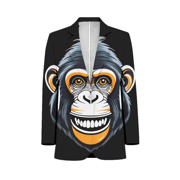 Chimpanzee Face Art Print Customized Men's Suits full man Shawl Collar ...