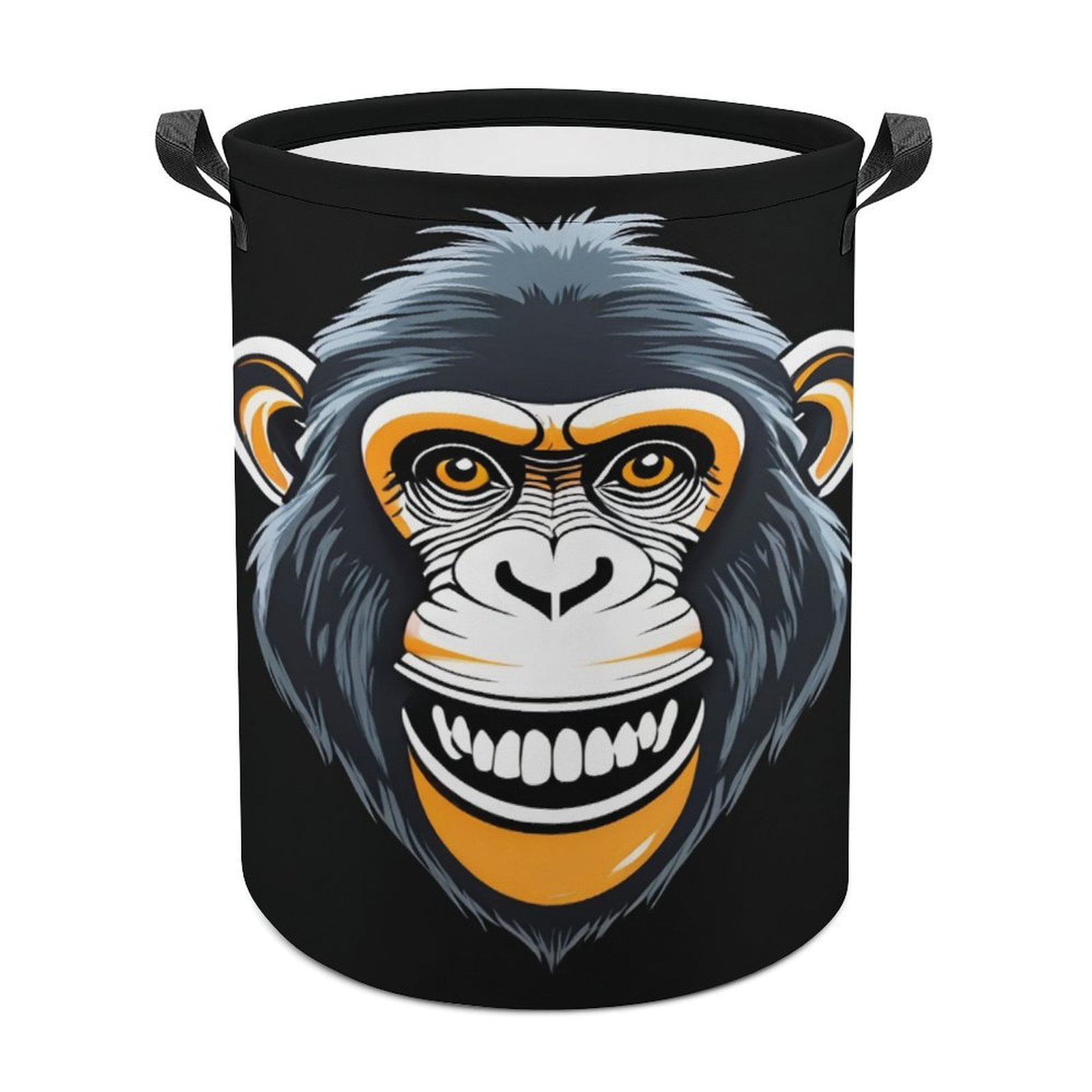 Chimpanzee Face Art Print Large Dirty Clothes Hamper Foldable Laundry ...