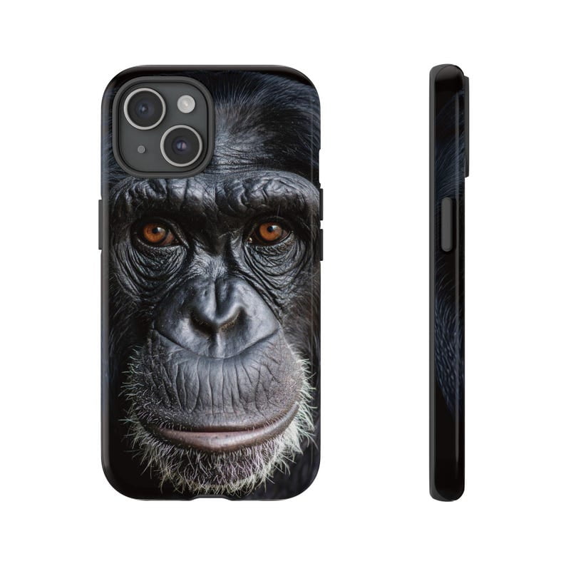 Chimpanzee Face Phone Case – Realistic Primate Animal Art iPhone 11–17 ...