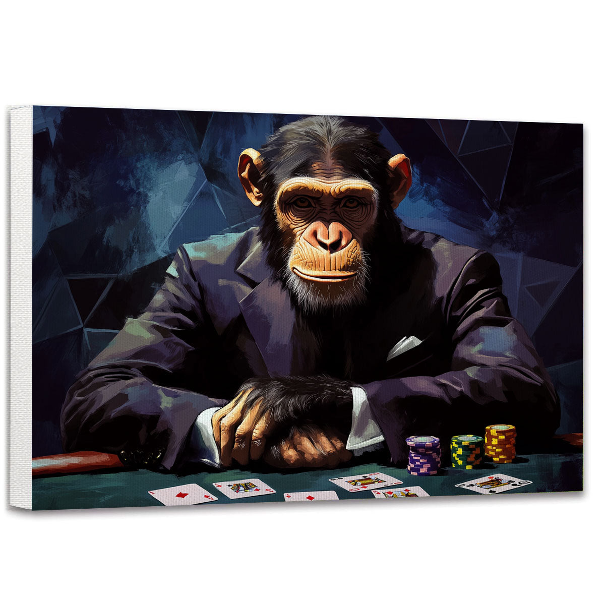 Chimpanzee Playing Poker Poster Wall Art Poster Wall Decor Aesthetic ...