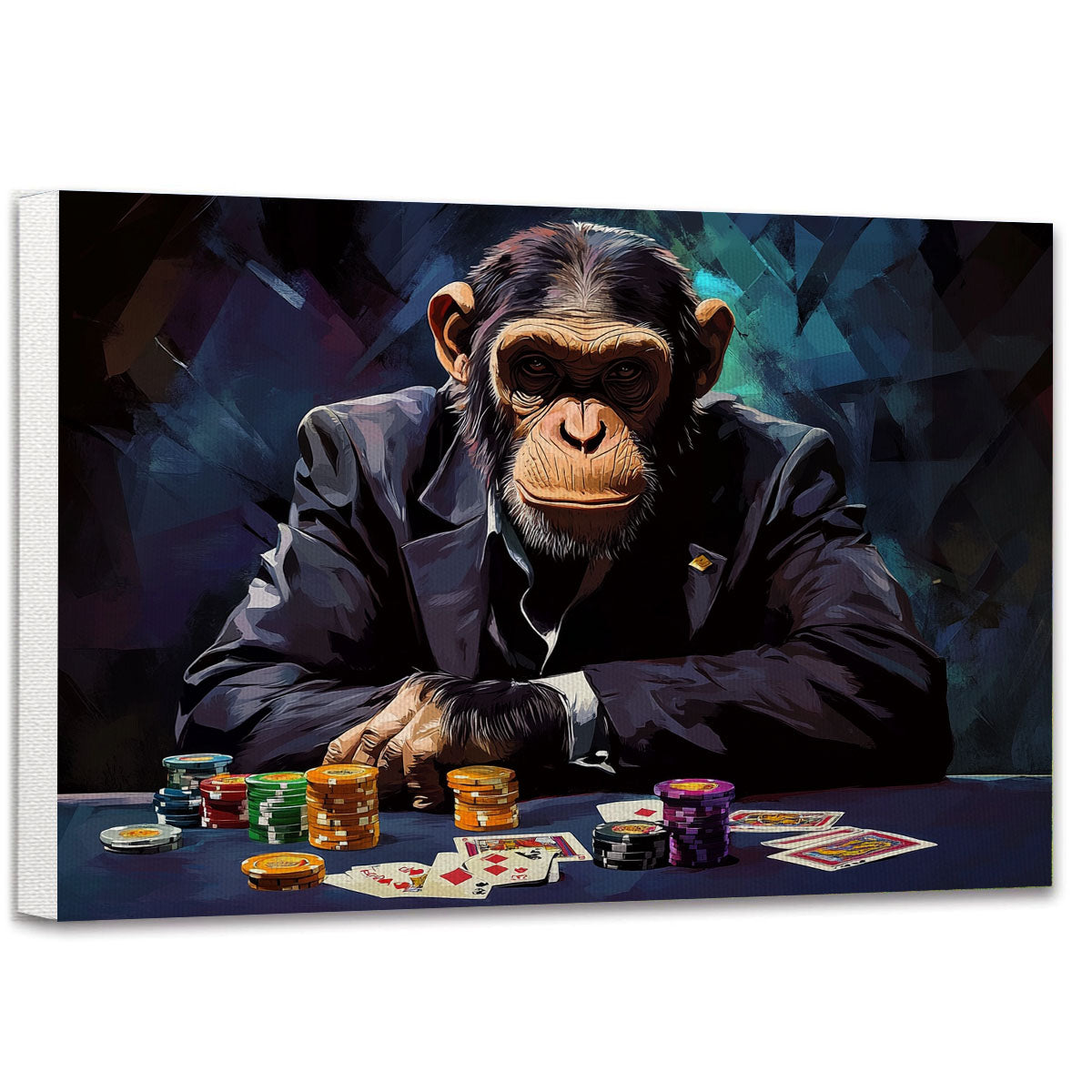 Chimpanzee Playing Poker Poster Wall Art Poster Wall Decor Aesthetic ...