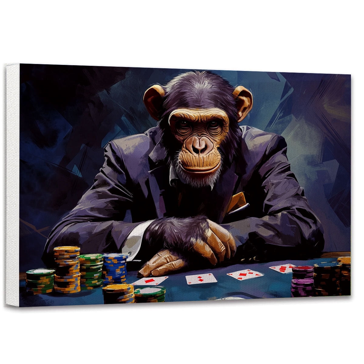 Chimpanzee Playing Poker Poster Wall Art Poster Wall Decor Aesthetic ...