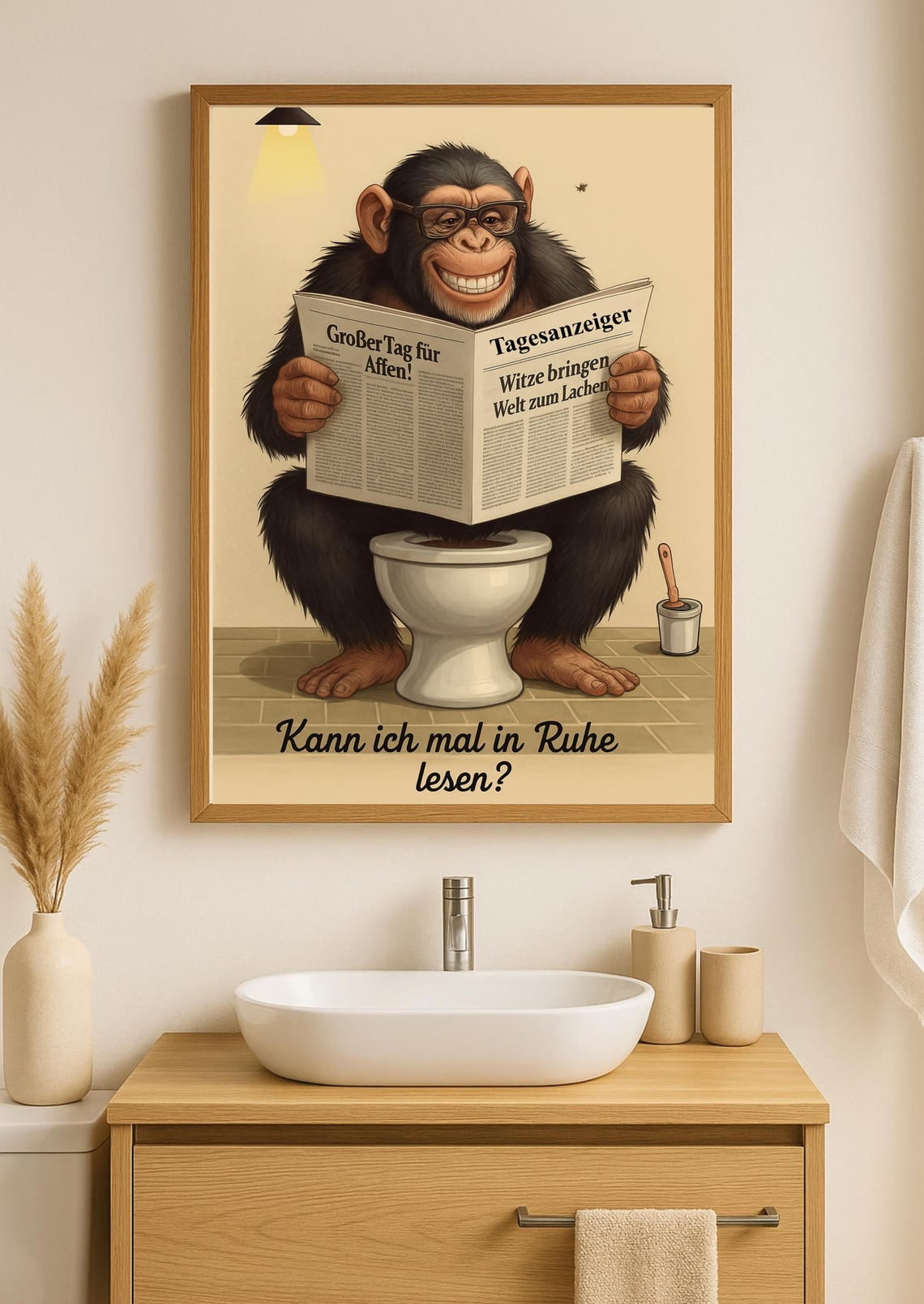 Chimpanzee Poster Can I Read In Peace? Tet Wall Mural , Wall Mural In ...