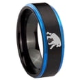 Chimpanzee Step Edge Black And Blue Tungsten Promised Ring 10MM ...