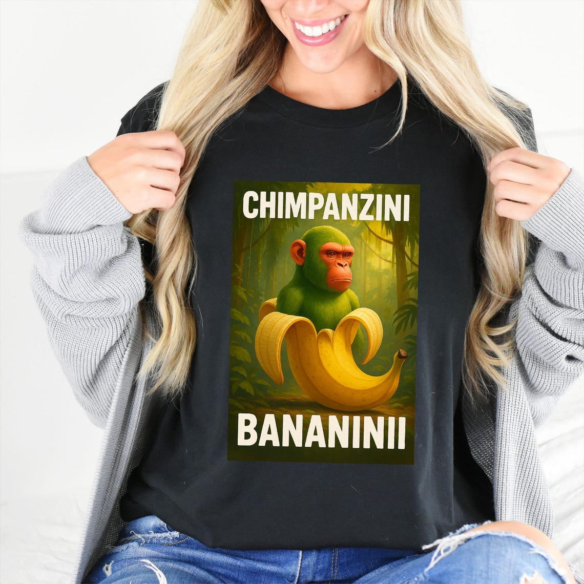Chimpanzini Bananini Shirt: Italian Brainrot , Vintage Banana Monkey ...