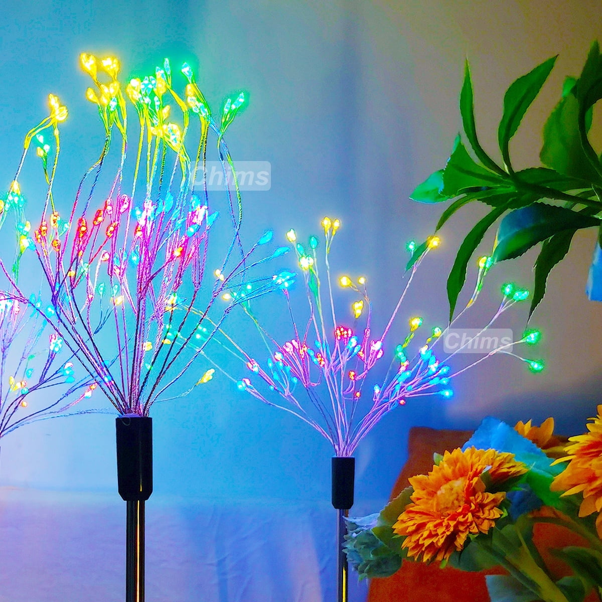 Chims 2 Pack Firework Tree Centerpiece Lights, 120 LED Multiple Colors ...