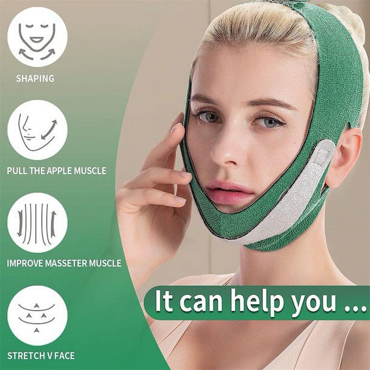 Chin Strap for Double Chin for Women，Reusable V Line Lifting Mask，Chin ...