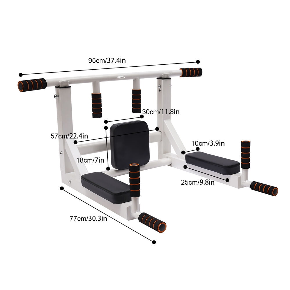 Chin Up Bar Power Pull Up Wall Mounted Home Gym Fitness Dip Station ...
