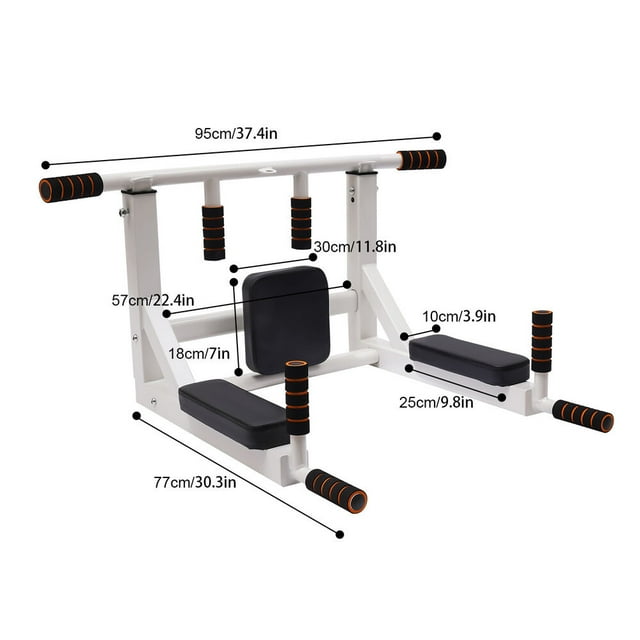 Chin Up Bar Power Pull Up Wall Mounted Home Gym Fitness Dip Station ...