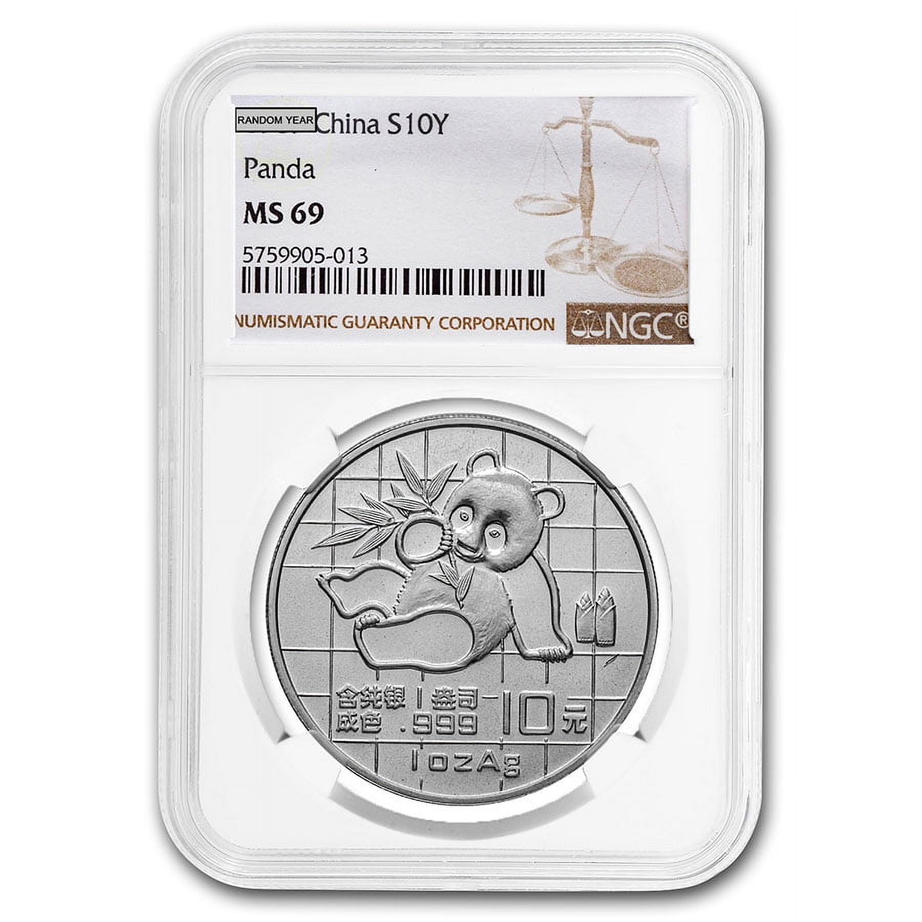 China 1 oz Silver Panda MS-69 NGC (Random Year) - Walmart.com