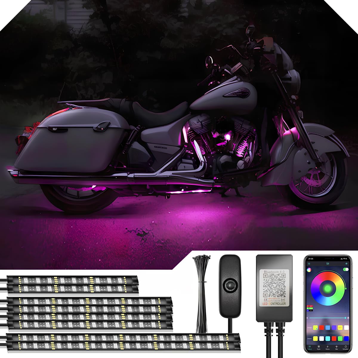 From China 12pcs Motorcycle Underglow LED Strip Light Kit Waterproof ...