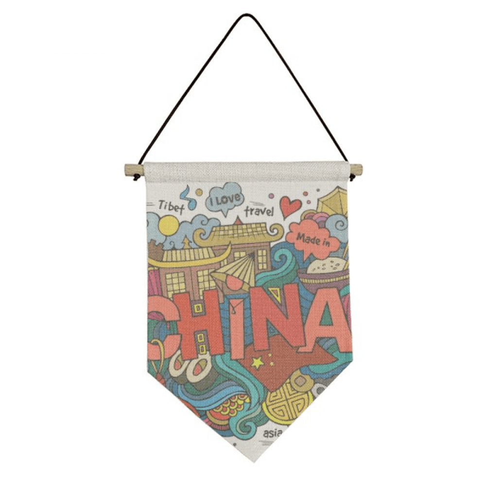 China Asia Chinese Travel Art Canvas Flag Hanging Wall Art Decor Banner ...
