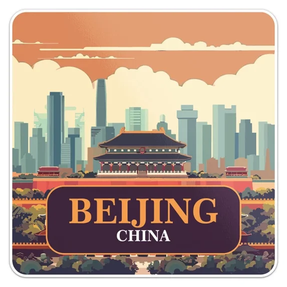 China Beijing City Sticker Phone Decal Water Bottle Stickers Car Decals ...