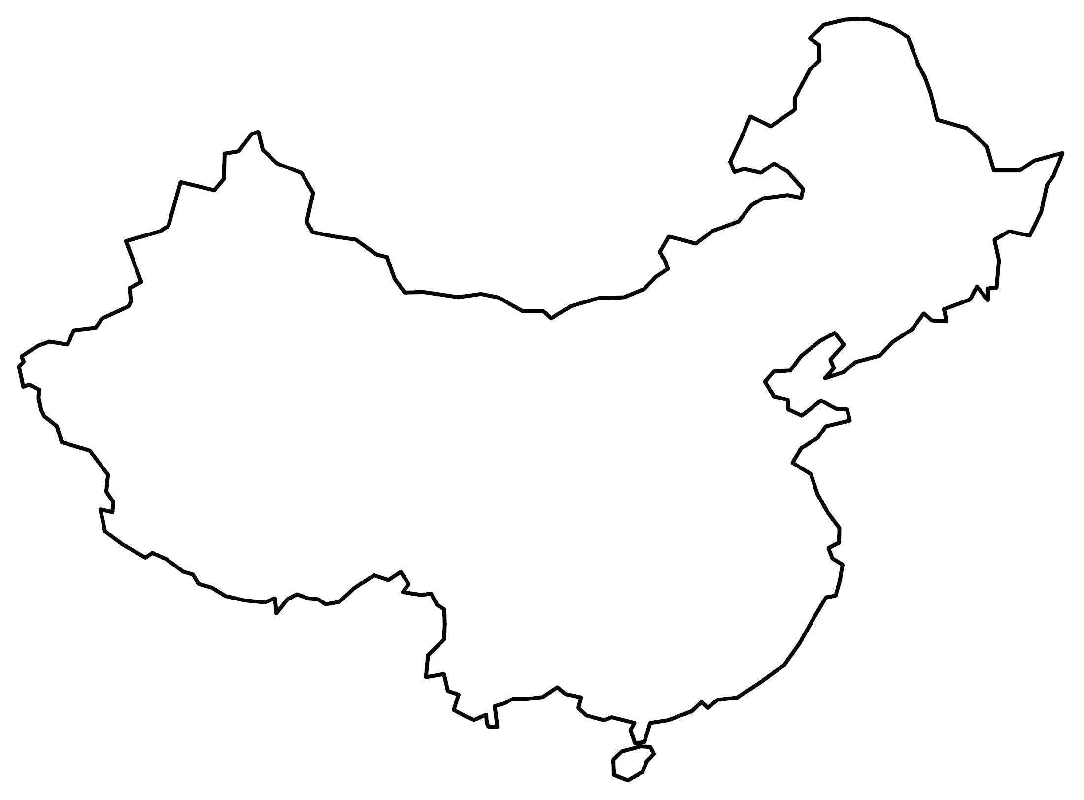 China Blank Outline Map GLOSSY POSTER PICTURE PHOTO PRINT BANNER ...