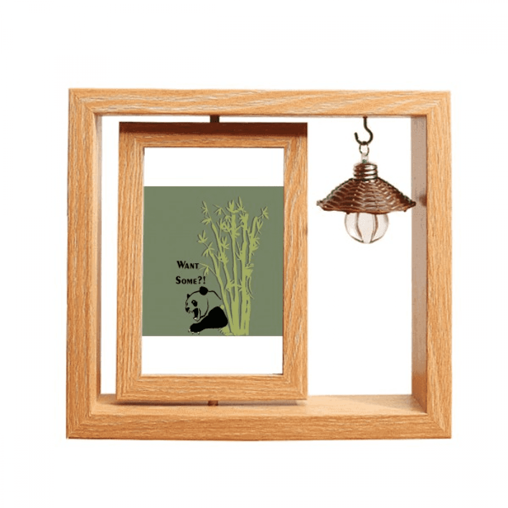 China Chengdu Panda Food Wooden Rotating Picture Photo Frame 4x6 ...