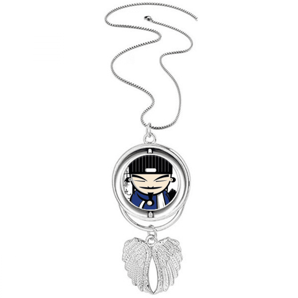 China Chinese Masterpiece Drawing Pendant Angel Wings Rotating Necklace ...