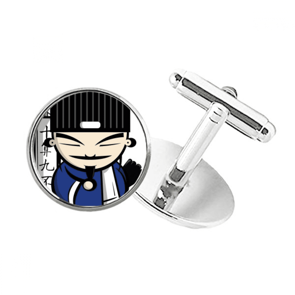 China Chinese Masterpiece Drawing Round Button Cuff Clip Stud Cufflinks ...