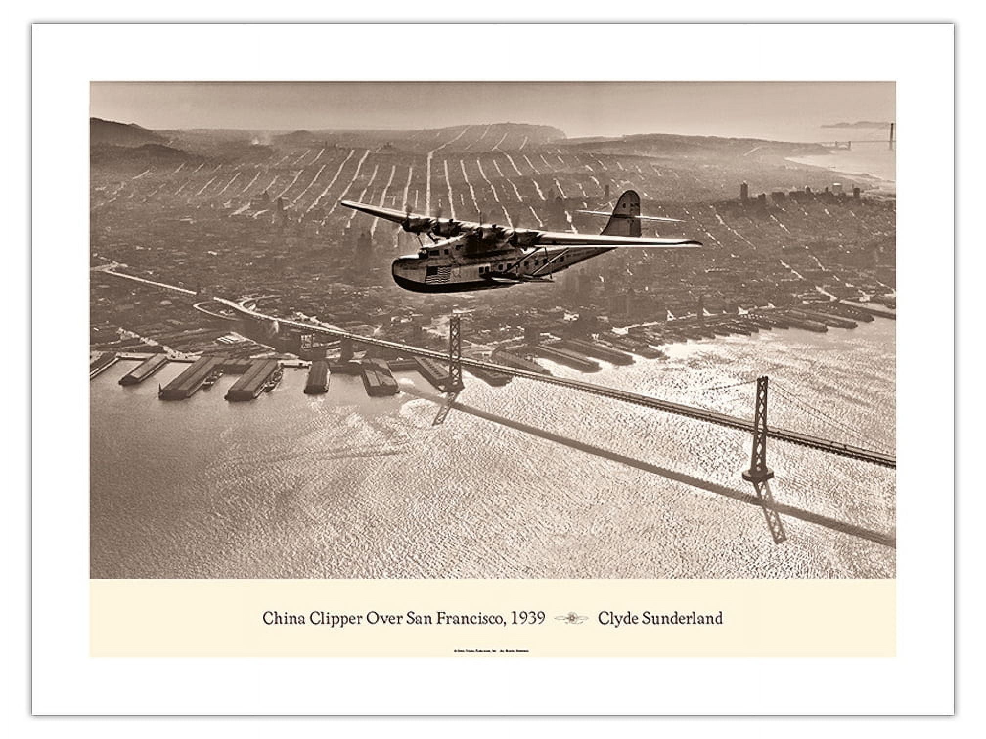 China Clipper (Martin M-130) - Over San Francisco 1939 - Pan American ...