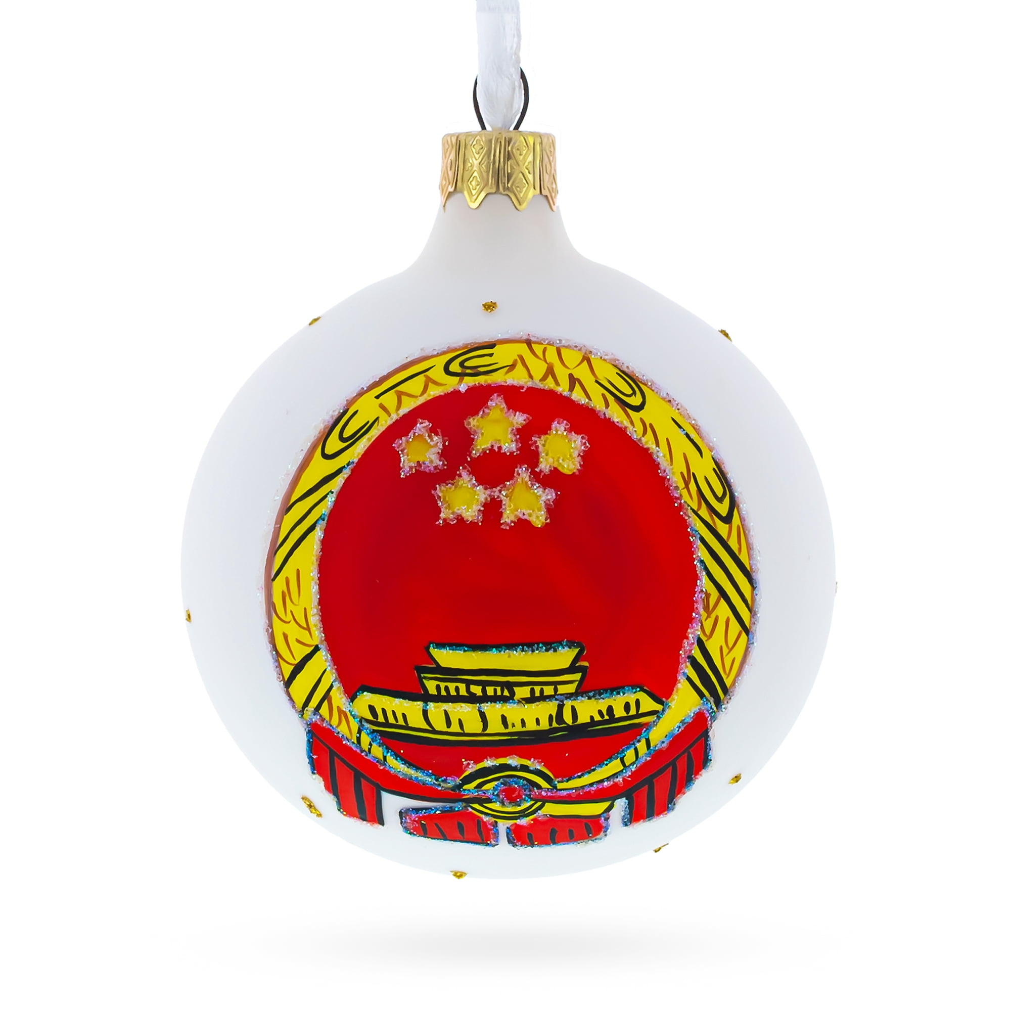 China Coat of Arms Glass Ball Christmas Ornament 3.25 Inches - Walmart.com