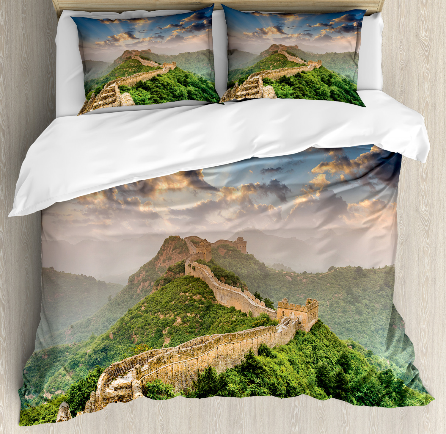 China Duvet Cover Set, Oriental Medieval Blockade on High Lands Old ...