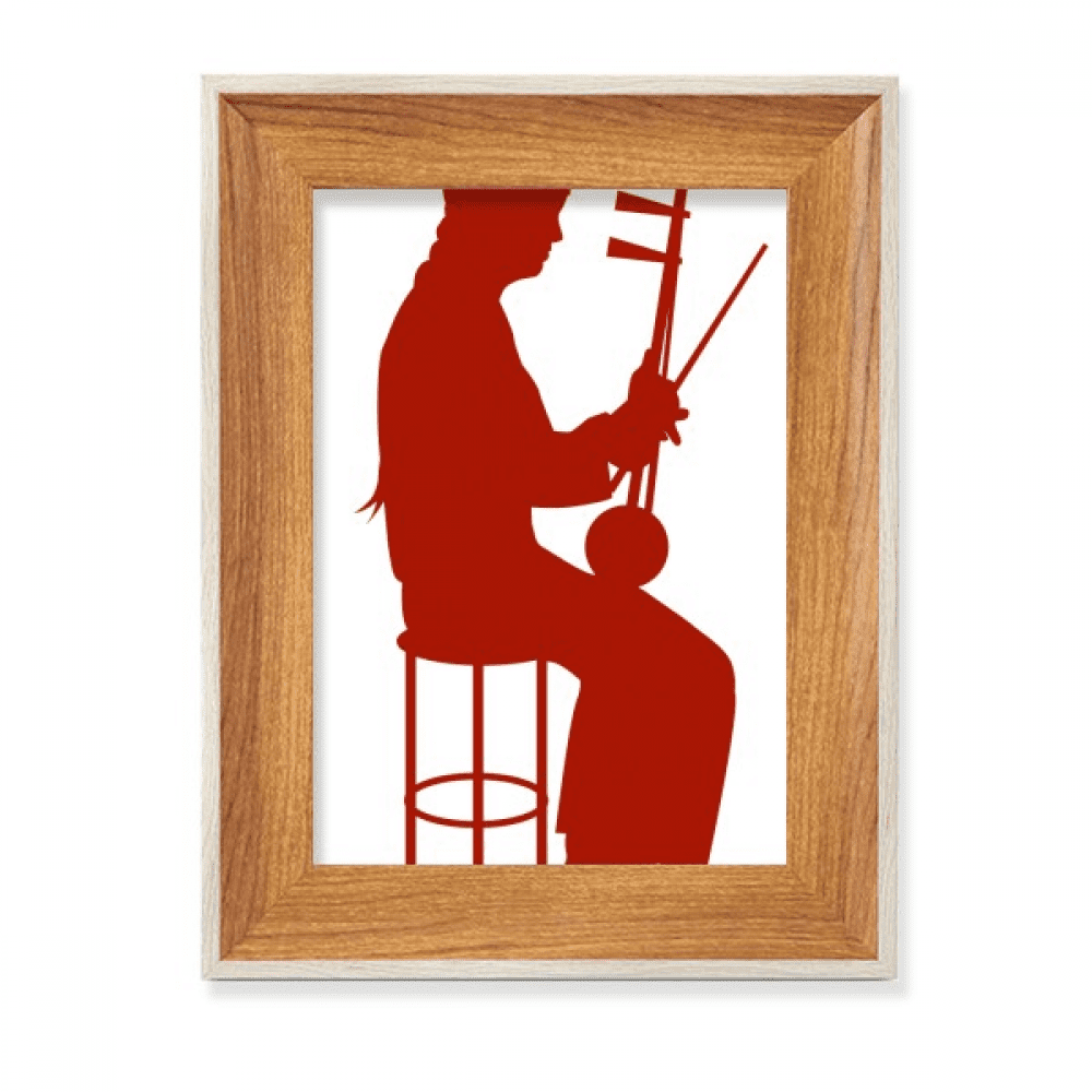 China Erhu Player Illustration Pattern Desktop Wooden Photo Frame ...